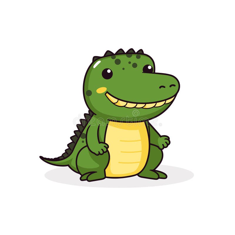Alligator. Alligator Hand-drawn Comic Illustration. Cute Vector Doodle ...