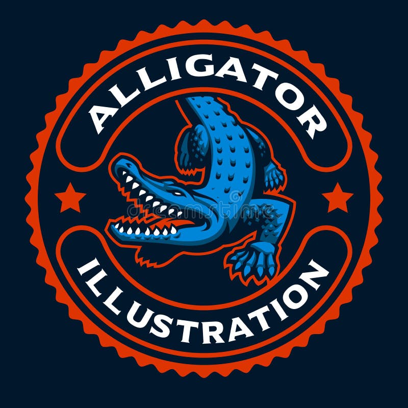 Alligator Mascot Badge stock vector. Illustration of graphic - 235751588