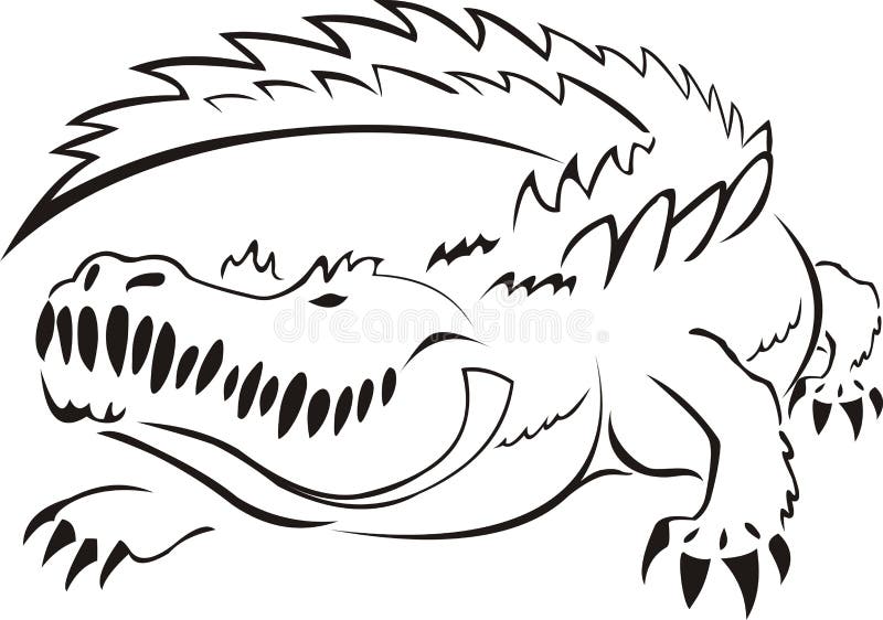 Alligator Black Outline Stock Illustrations – 1,050 Alligator Black ...