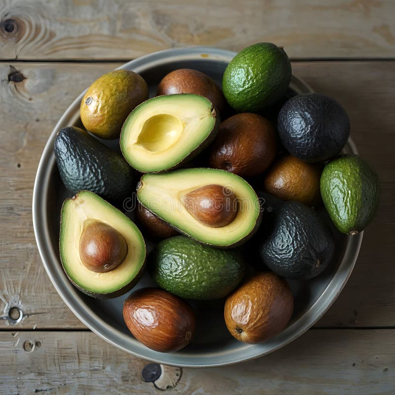 Alligator Pears in a Bowl on a Wooden Table 8000x8000px Stock Photo ...