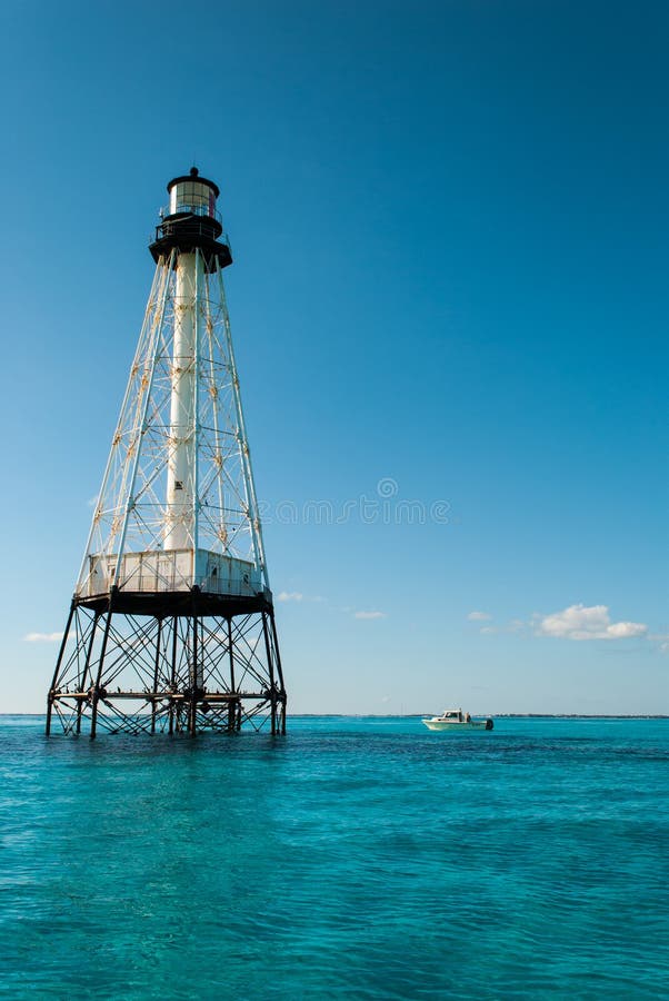 Alligator Reef Lighthouse Off of the Florida Keys Stock Image - Image ...