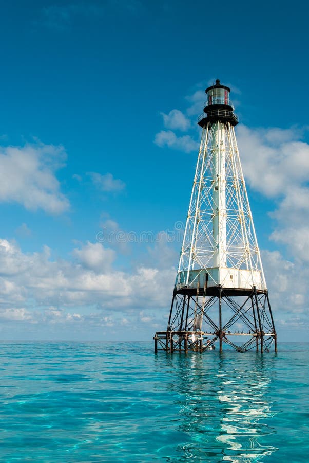 Alligator Reef Lighthouse Off of the Florida Keys Stock Image - Image ...