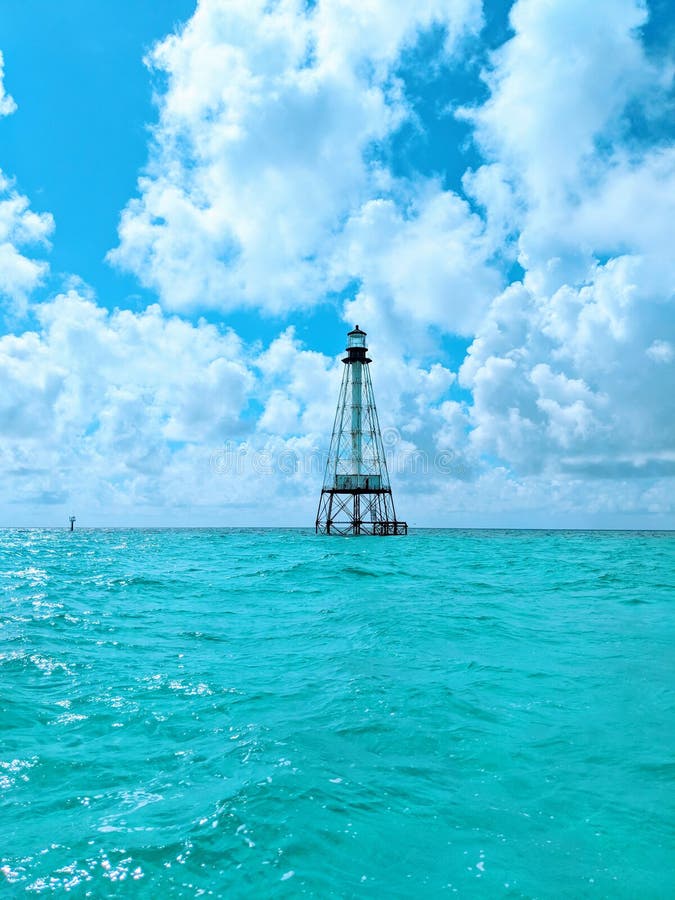 Alligator Reef Lighthouse Off of the Florida Keys Stock Image - Image ...