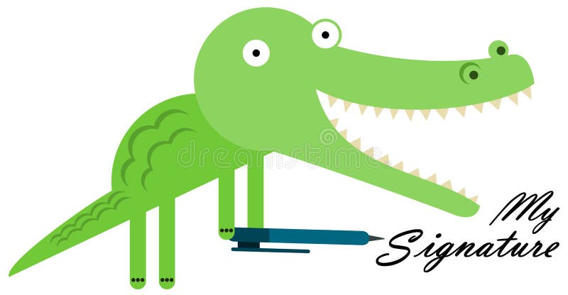 Alligator s penmanship stock illustration. Illustration of alligator ...