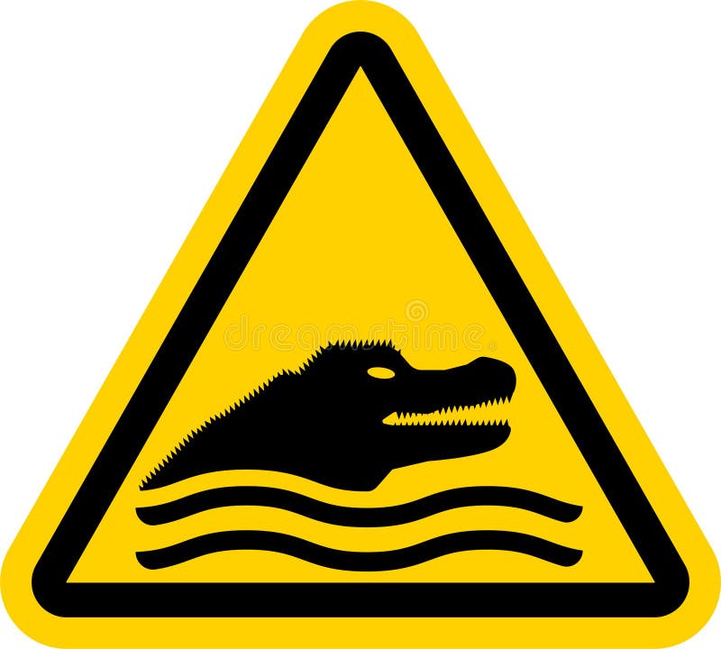 Alligator Sign, Alligator Area Sign Stock Vector - Illustration of ...