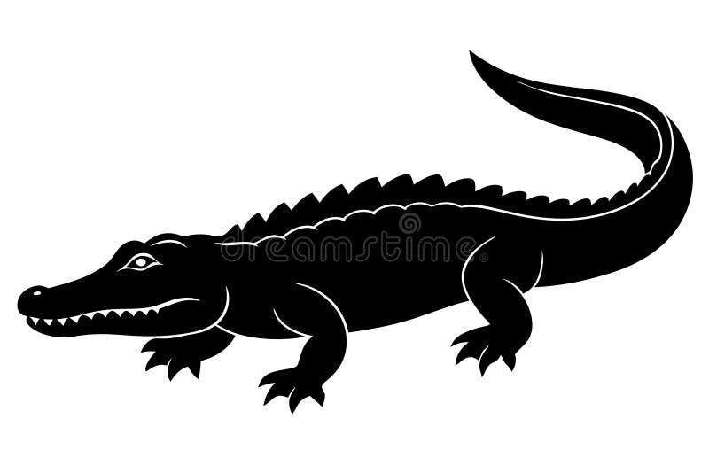 Alligator Silhouette Vector Illustration Stock Illustration ...