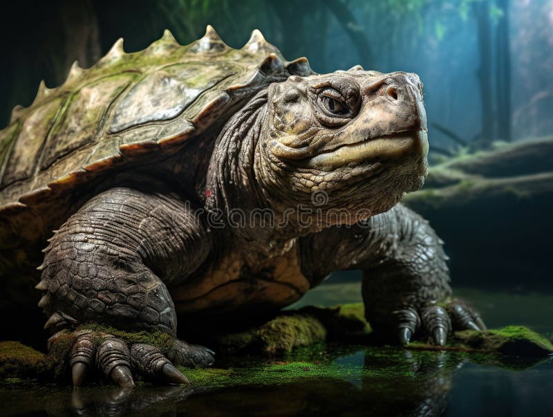 Ai Generated Illustration Wildlife Concept of Alligator Snapping Turtle ...
