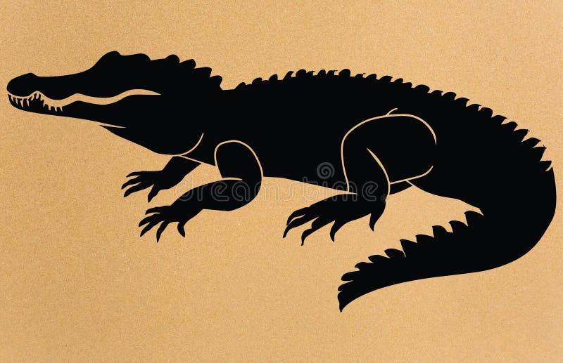 Crocodile and Alligator Silhouette, Alligator Straight Tail Silhouette ...