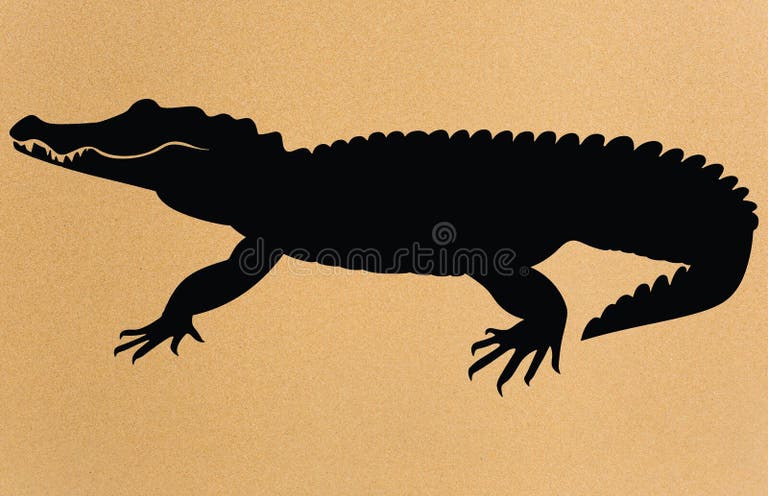 Crocodile and Alligator Silhouette, Alligator Straight Tail Silhouette ...