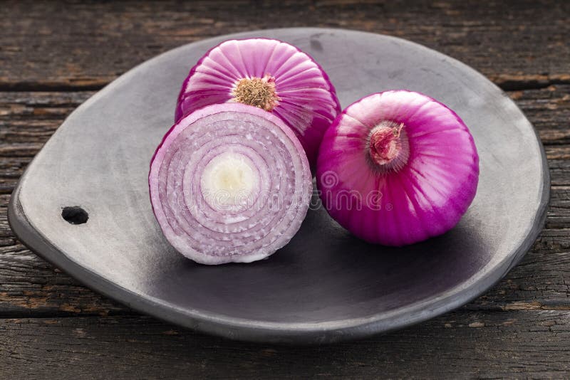 Allium Cepa - Raw Organic Red Onion Stock Photo - Image of space ...