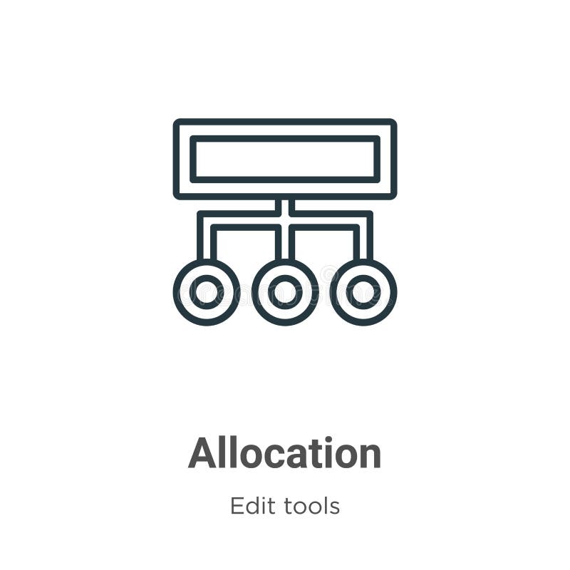 Allocation Outline Vector Icon. Thin Line Black Allocation Icon, Flat ...