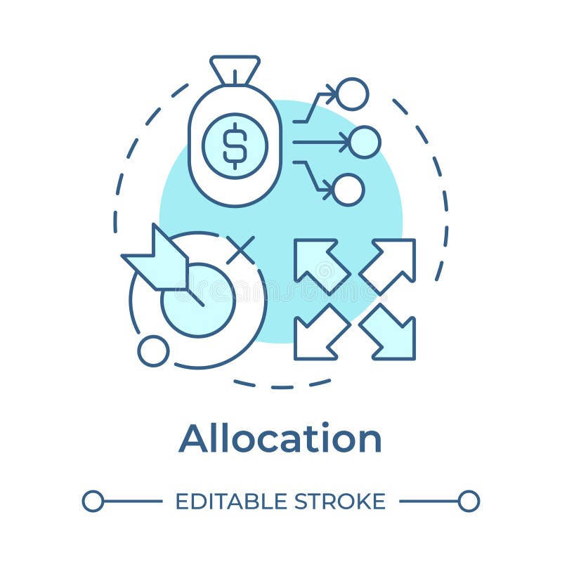 Allocation Soft Blue Concept Icon Stock Illustration - Illustration of ...