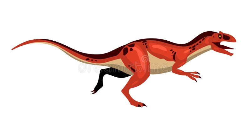 Allosaurus Cartoon Dinosaur Composition Stock Vector - Illustration of ...