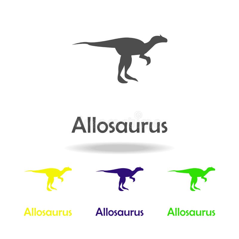 Allosaurus, Dinosaur Colored Icon. Can Be Used for Web, Logo, Mobile ...