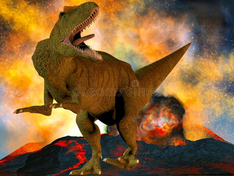 Allosaurus Fragilis with Attack or Aggressive Pose Isolated on White ...