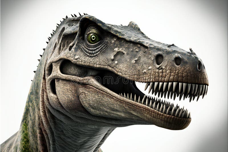 Allosaurus on White Background, Creative Digital Illustration Stock ...