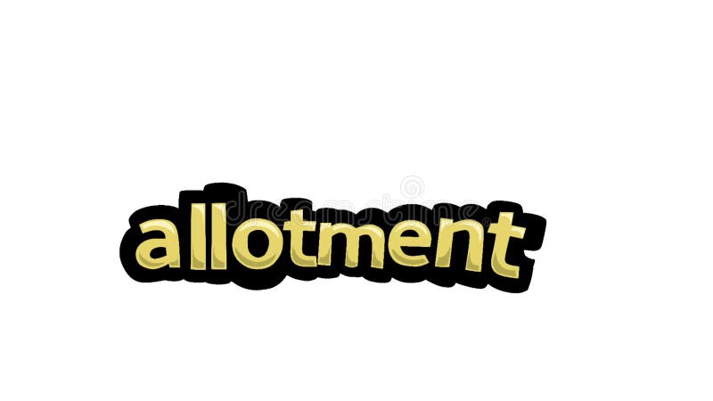 ALLOTTED Writing Vector Design on a White Background Stock Footage ...