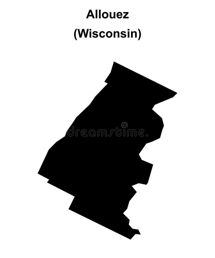 Allouez outline map stock vector. Illustration of template - 357623857
