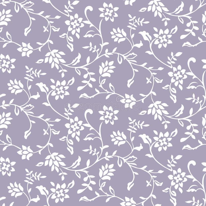 Allover Two Tone Floral Seamless Vector Pattern. Stock Illustration ...