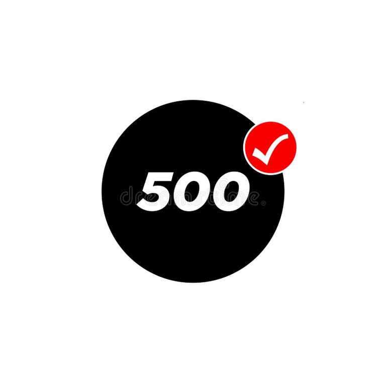 500 Allow with Red Tick Icon. 500 Allow Icon Stock Vector ...