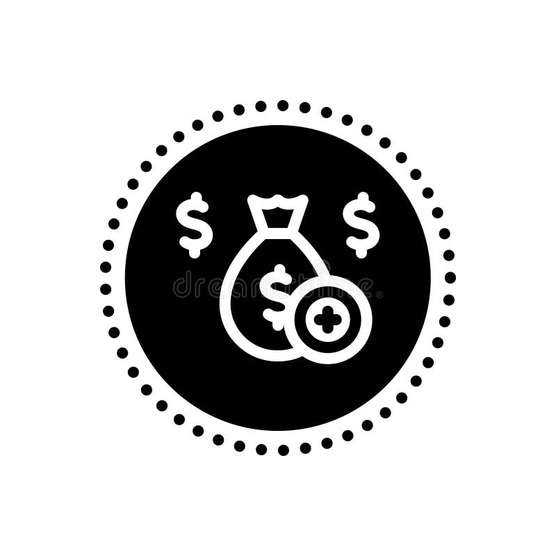 Black Solid Icon for Allowance, Benefit and Alimony Stock Vector ...