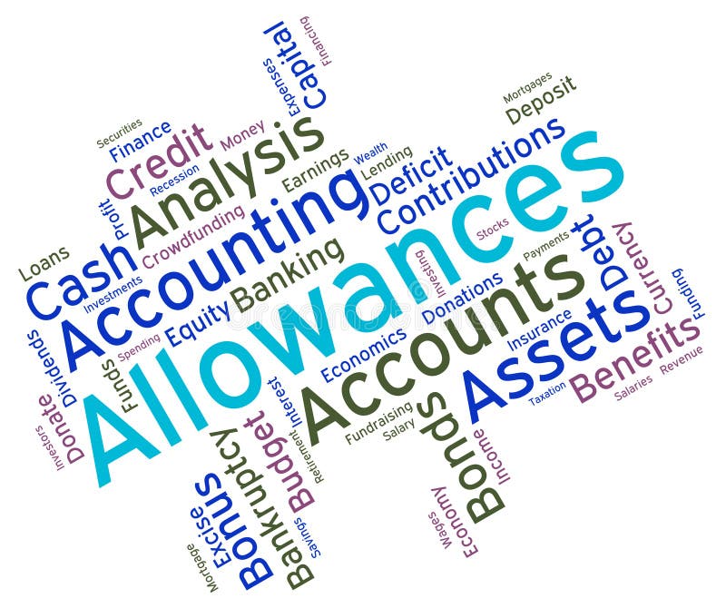 Allowances Word Shows Text Words and Perks Stock Illustration ...