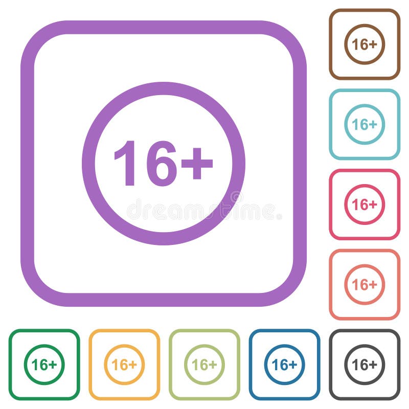 Allowed Above 16 Years only Simple Icons Stock Vector - Illustration of ...