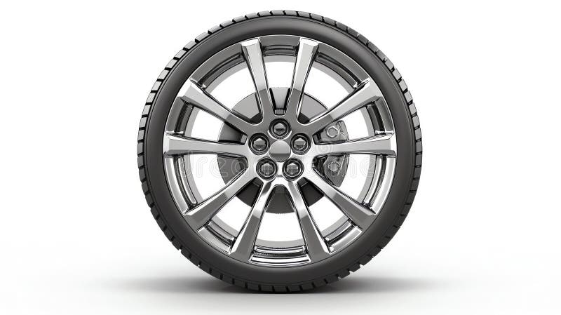 Alloy Car Wheel Isolated, Minimalist White Background Stock ...