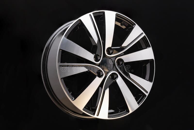 Alloy Rim on Black Background, Alloy Wheels Closeup. the Elements ...