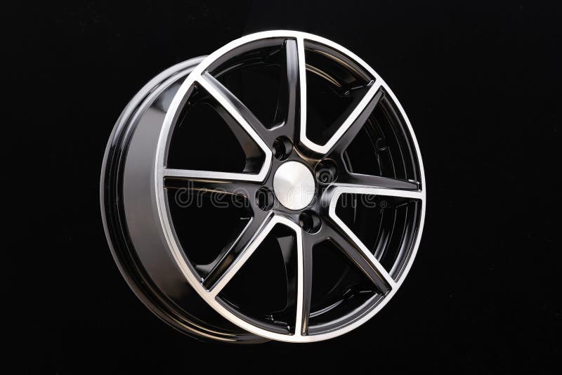 Alloy Rim on Black Background, Alloy Wheels Closeup. the Elements ...