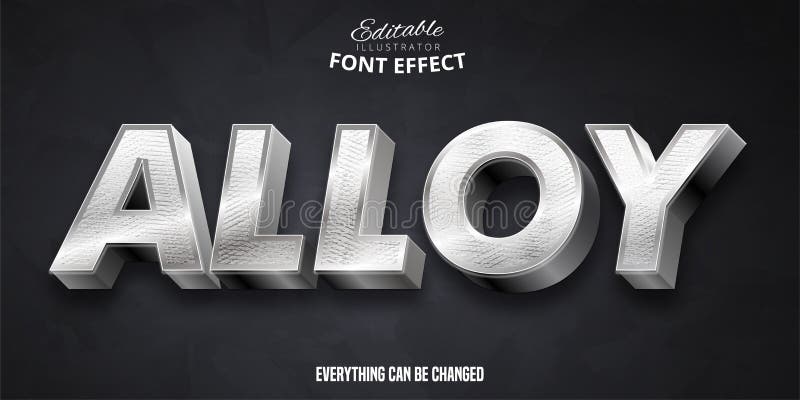 Alloy Text, 3d Editable Font Effect Stock Vector - Illustration of ...