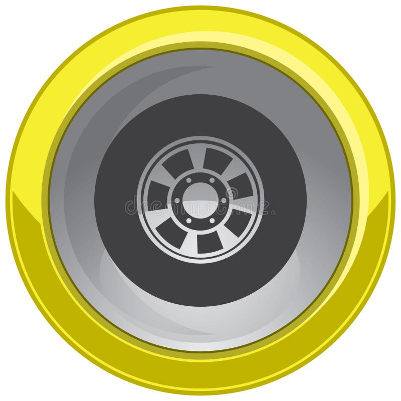 Alloy Wheel Button. Vector Illustration Decorative Design Stock Vector ...