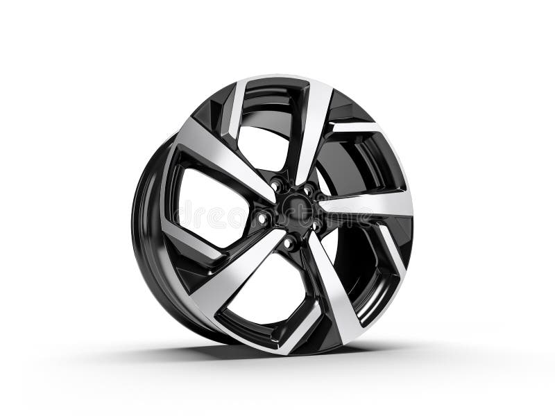 Alloy Wheel for a Car. 3D Rendering Illustration. Stock Illustration ...