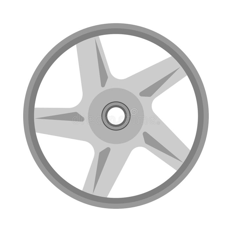 Alloy Wheel Front View Icon Engine Garage Equipment. Chrome Car Vector ...