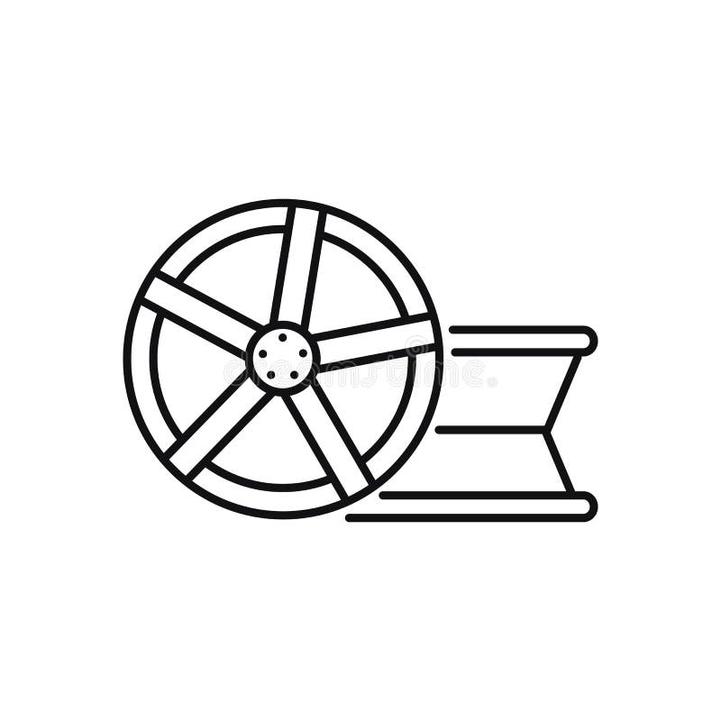 Alloy Wheel Line Icon. Lying, Standing Car Rim Stock Illustration ...