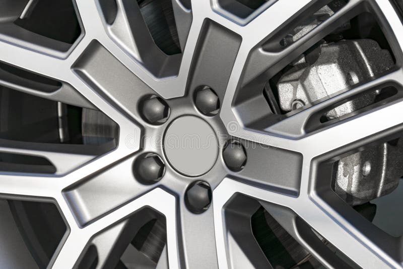 Alloy Wheel of a Modern Car. Alloy Rim Stock Photo - Image of aluminum ...