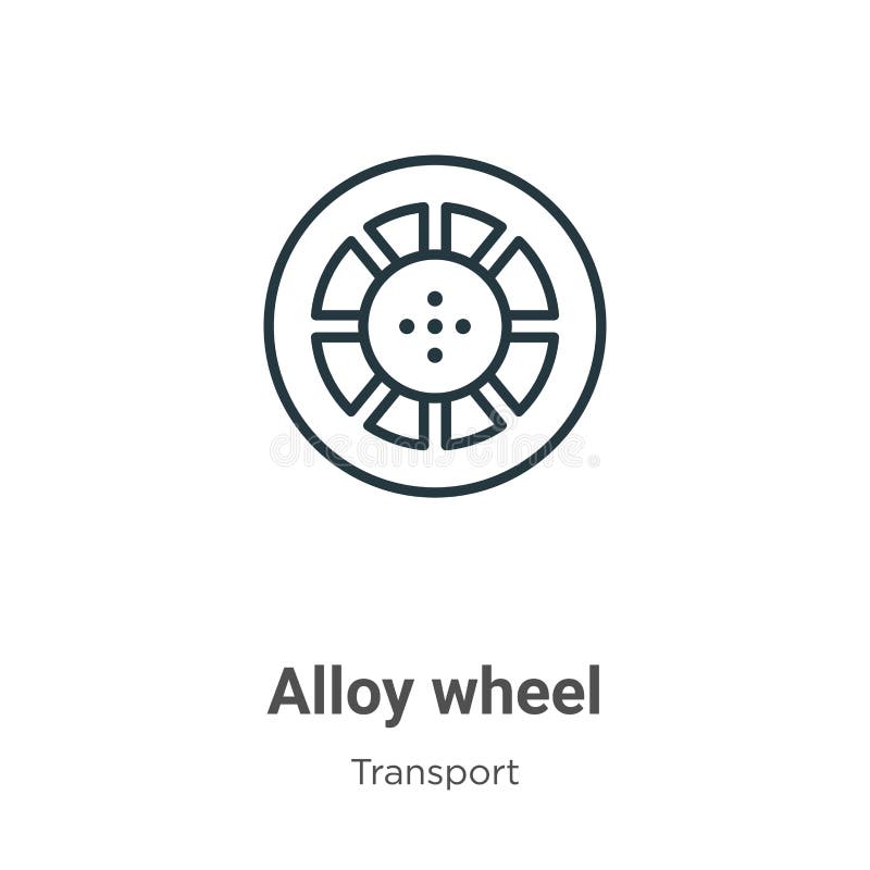 Alloy Wheel Outline Vector Icon. Thin Line Black Alloy Wheel Icon, Flat ...