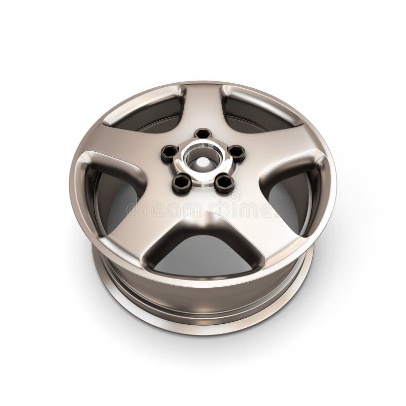 Alloy Wheel Rim Front View on a White Stock Illustration - Illustration ...