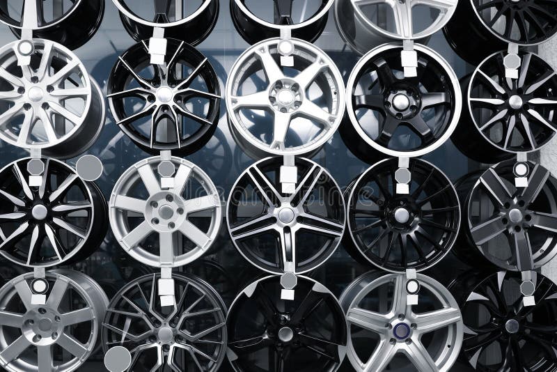Alloy Wheels on Display in Auto Store Stock Image - Image of ...