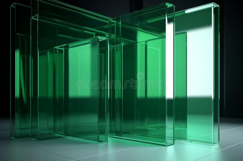 Green translucent panels stock illustration. Illustration of green ...