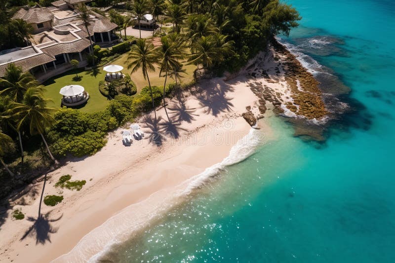 Luxurious Beachfront Property with Private Beach Access Stock ...