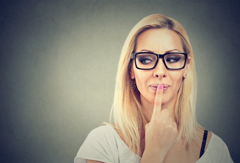 Flirty Model Playing with Hair Stock Image - Image of gray, eyes: 14565963