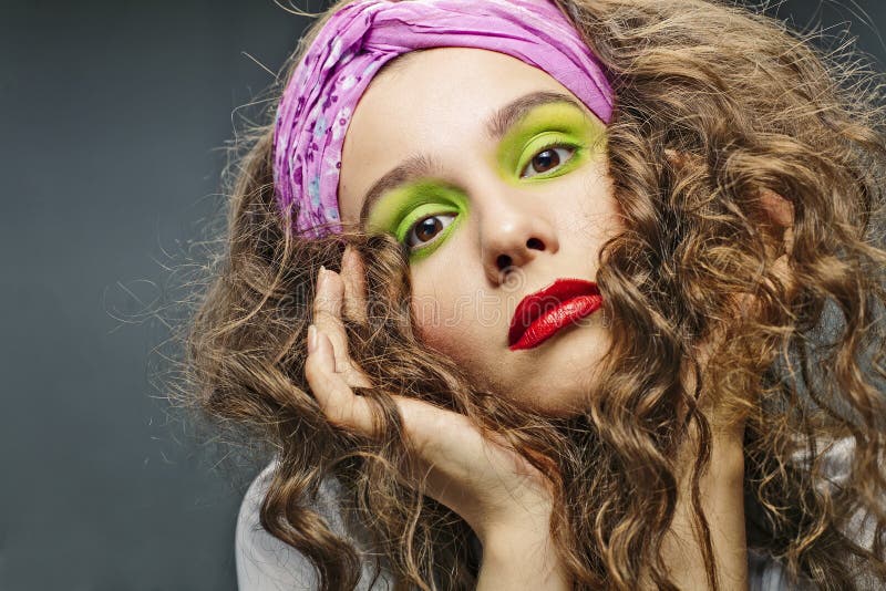 Alluring Woman Model with Luxury Fashion Make-up Stock Image - Image of ...