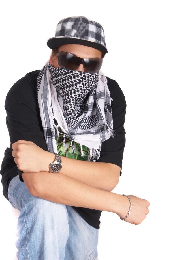 Tuff Gangster Med Den Gulliga Kvinnan Fotografering för Bildbyråer ...