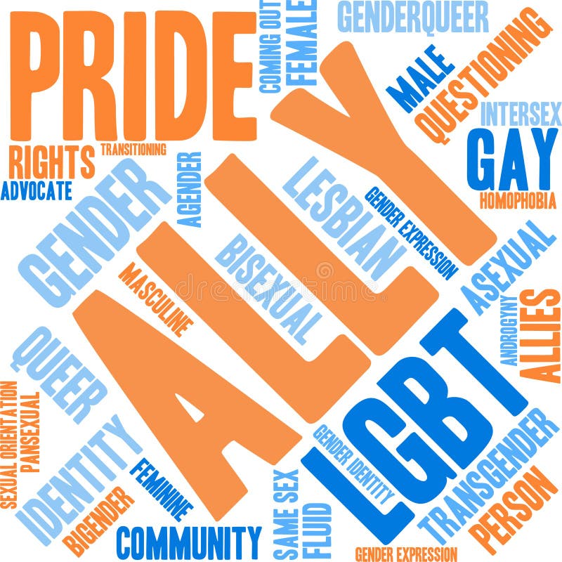 Ally LGBT Word Cloud stock vector. Illustration of gender - 108482040