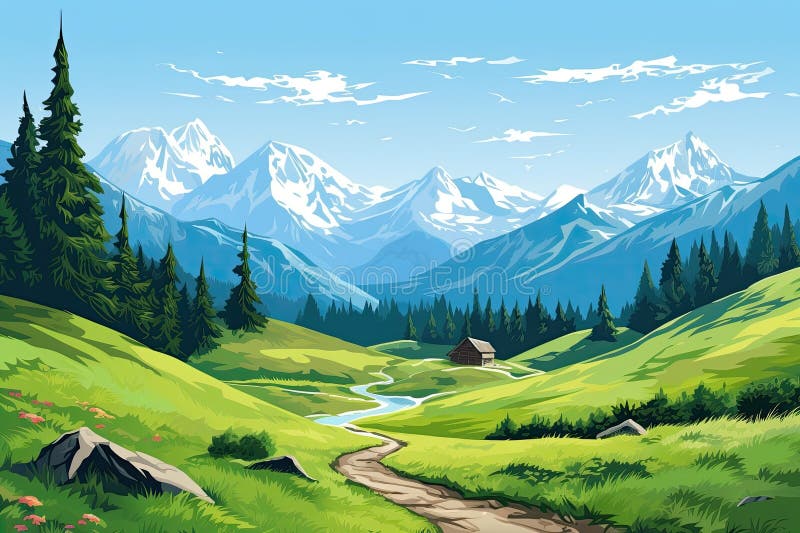 Alm Stock Illustrations – 664 Alm Stock Illustrations, Vectors ...