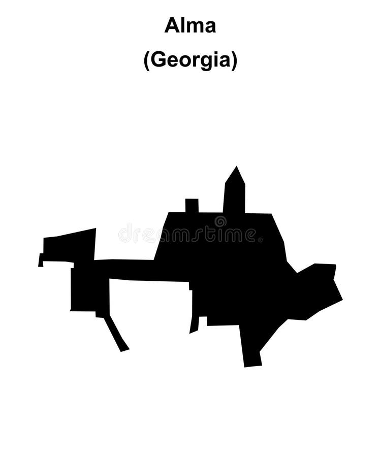 Alma outline map stock vector. Illustration of blank - 387019680