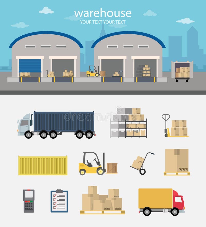 La Logística Vector Iconos Planos Ilustración del Vector - Ilustración ...