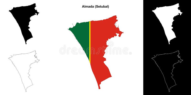 Almada outline map stock illustration. Illustration of vector - 334991548