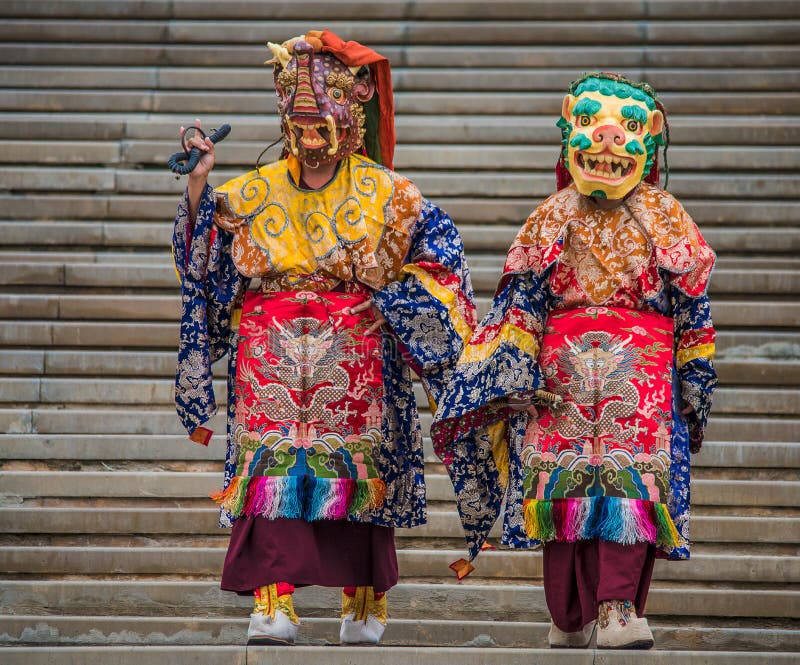 Almaty Buddha Temple Monks Deity Mask Monster Feast Editorial Photo ...